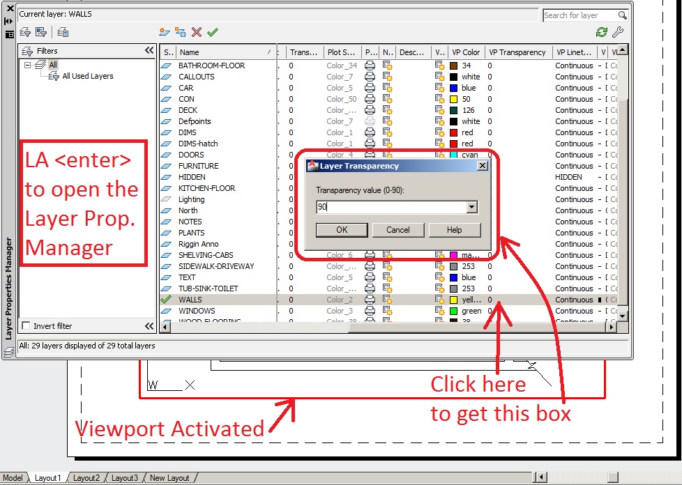 Adding Transparency Per Viewport | AutoCAD Tips