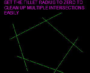 Fillet Radius Set To Zero | AutoCAD Tips