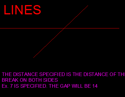 AutoLISP: Break at Intersections With A Gap | AutoCAD Tips