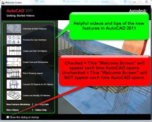 Open the Welcome Screen | AutoCAD Tips