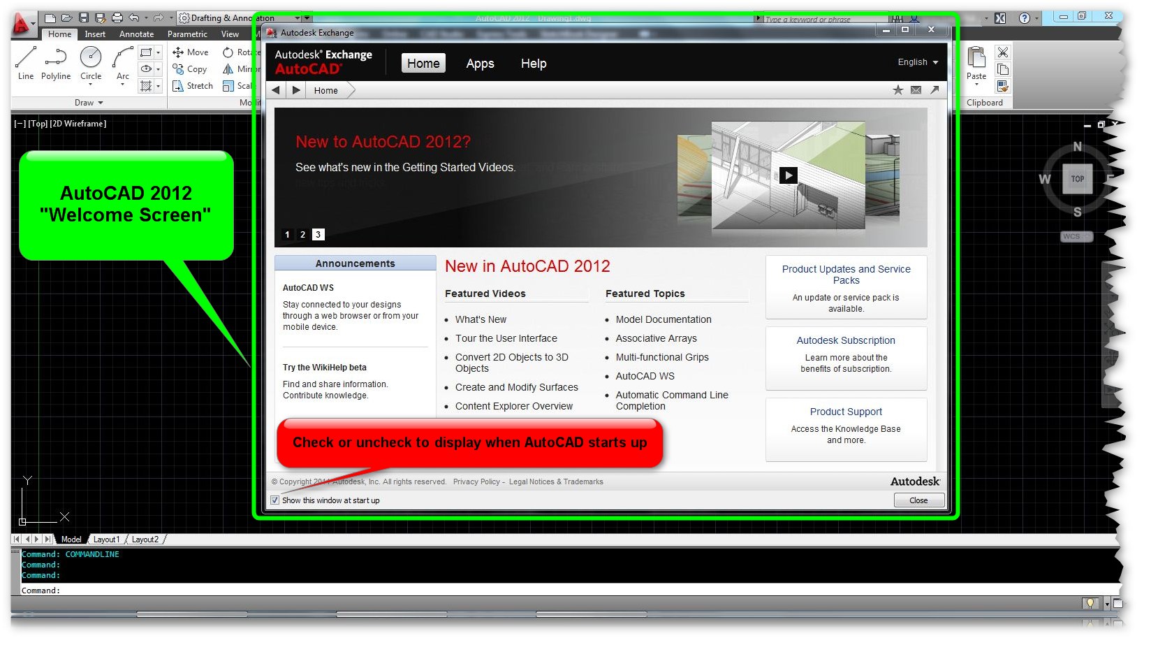 Open the Welcome Screen | AutoCAD Tips