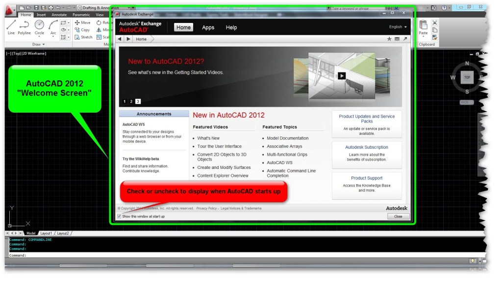 Open the Welcome Screen | AutoCAD Tips