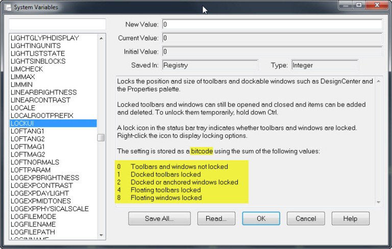 Lock the Position of your Toolbars and Palettes | AutoCAD Tips