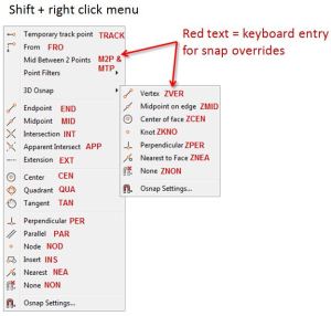 Temporary OSNAP Overrides (Including 3D Osnaps) | AutoCAD Tips