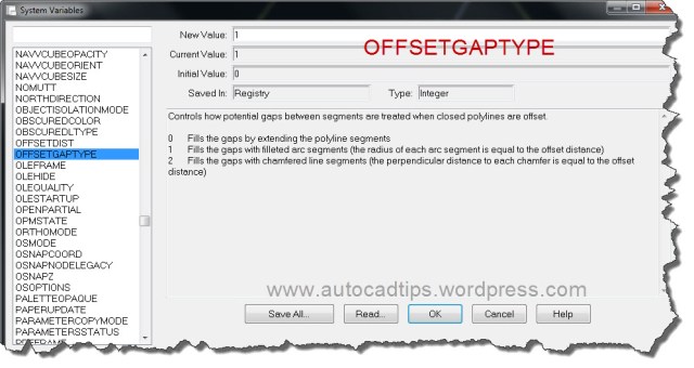 OFFSET Polyline True Distance – OFFSETGAPTYPE | AutoCAD Tips