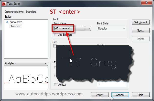 Change the “Standard” Font in AutoCAD Template | AutoCAD Tips