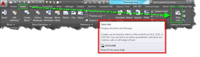 Creating A Data Link With An Excel Table | AutoCAD Tips