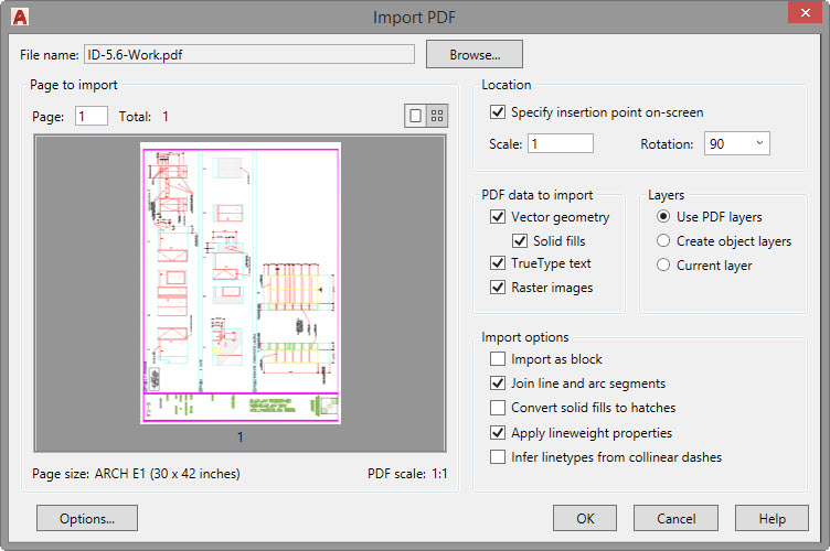 Import PDF Geometery | AutoCAD Tips